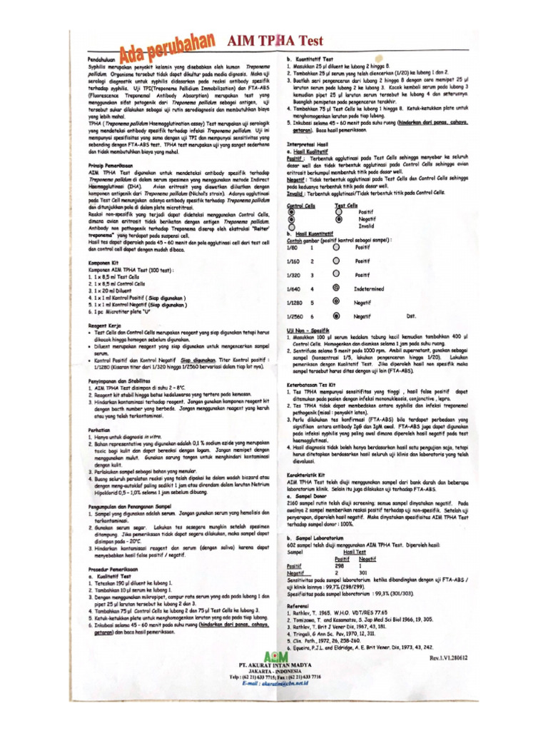 4 TPHA AIM Aglutinasi Pasif | PDF