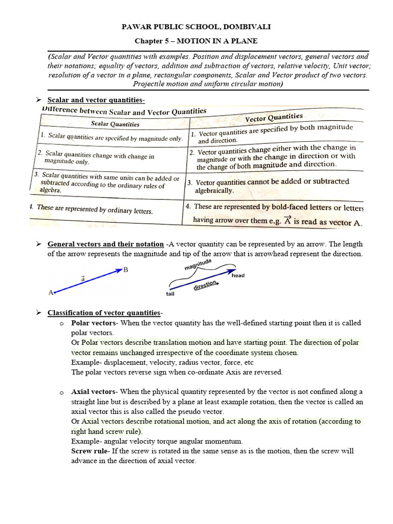 5 - Motion in A Plane - With Relative Velocity | PDF | Euclidean Vector ...