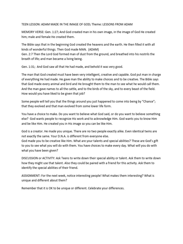 God Made Man in His Image | PDF