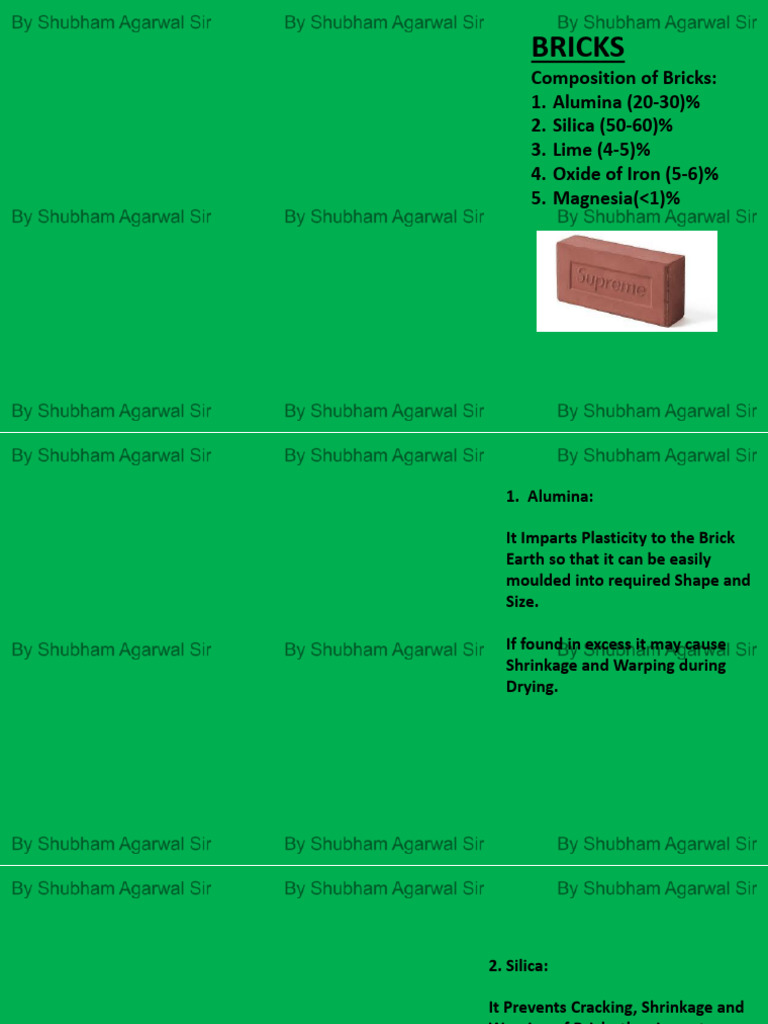 Composition and Manufacturing of Bricks | PDF | Building Materials | Metals