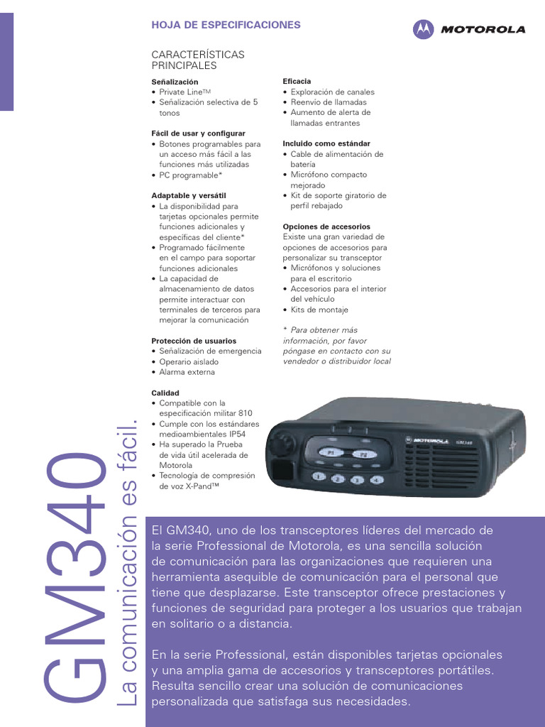 Especificaciones GM340 | PDF | Hertz | Electrónica