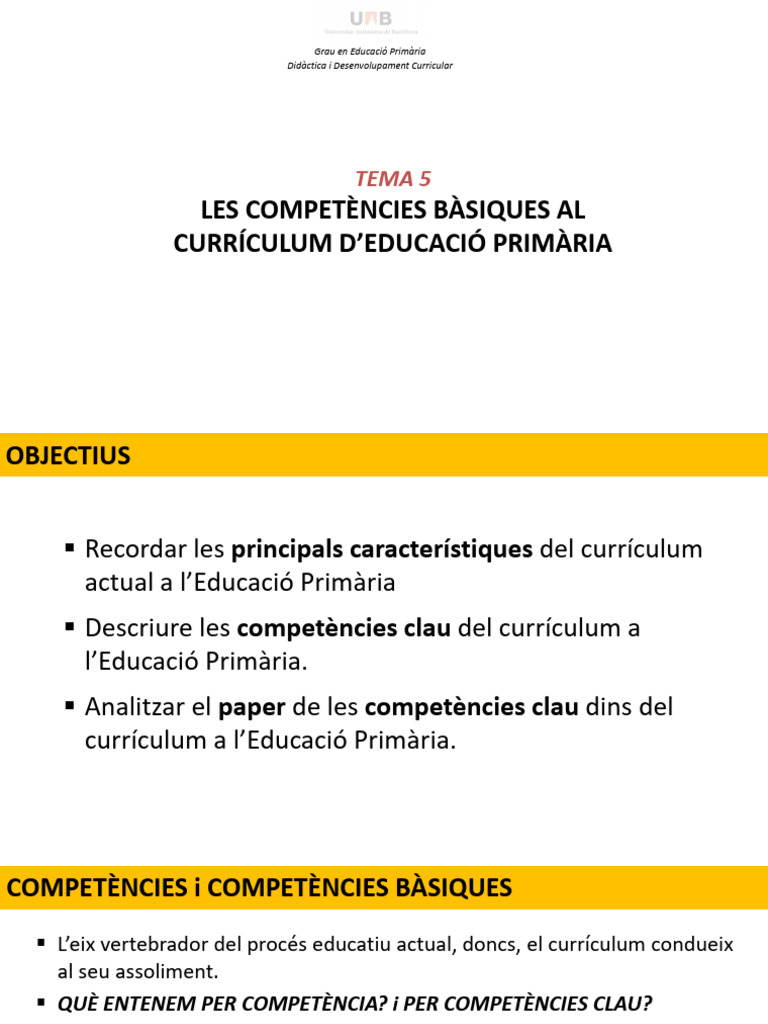 Tema 5 Competencies Basiques | PDF