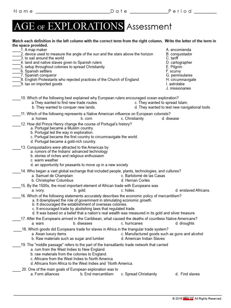 9 Assessment - Explorations | PDF | Conquistador | Age Of Discovery