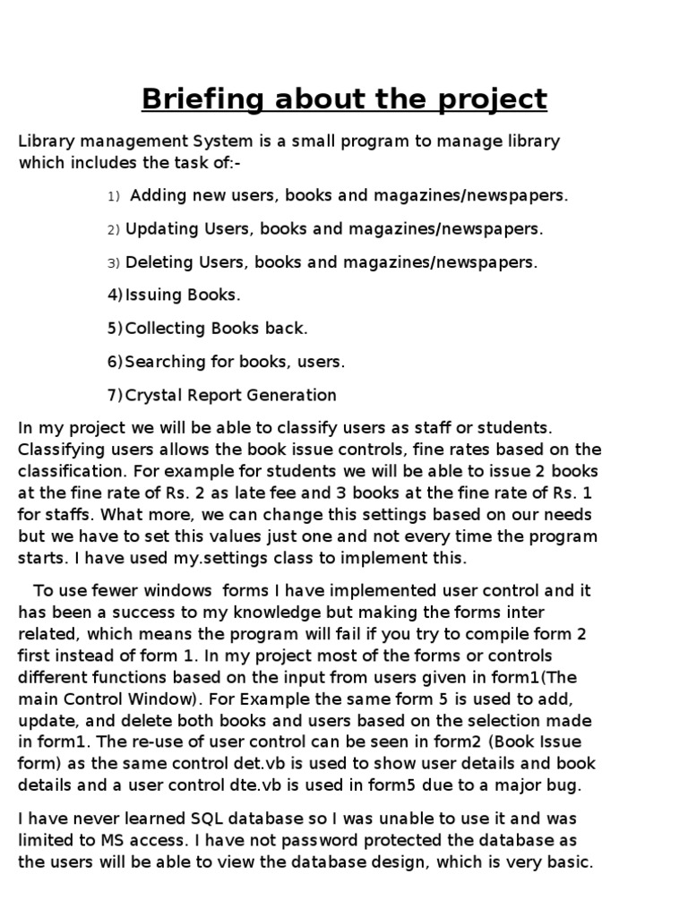 Library Management System | PDF | Microsoft Access | Databases