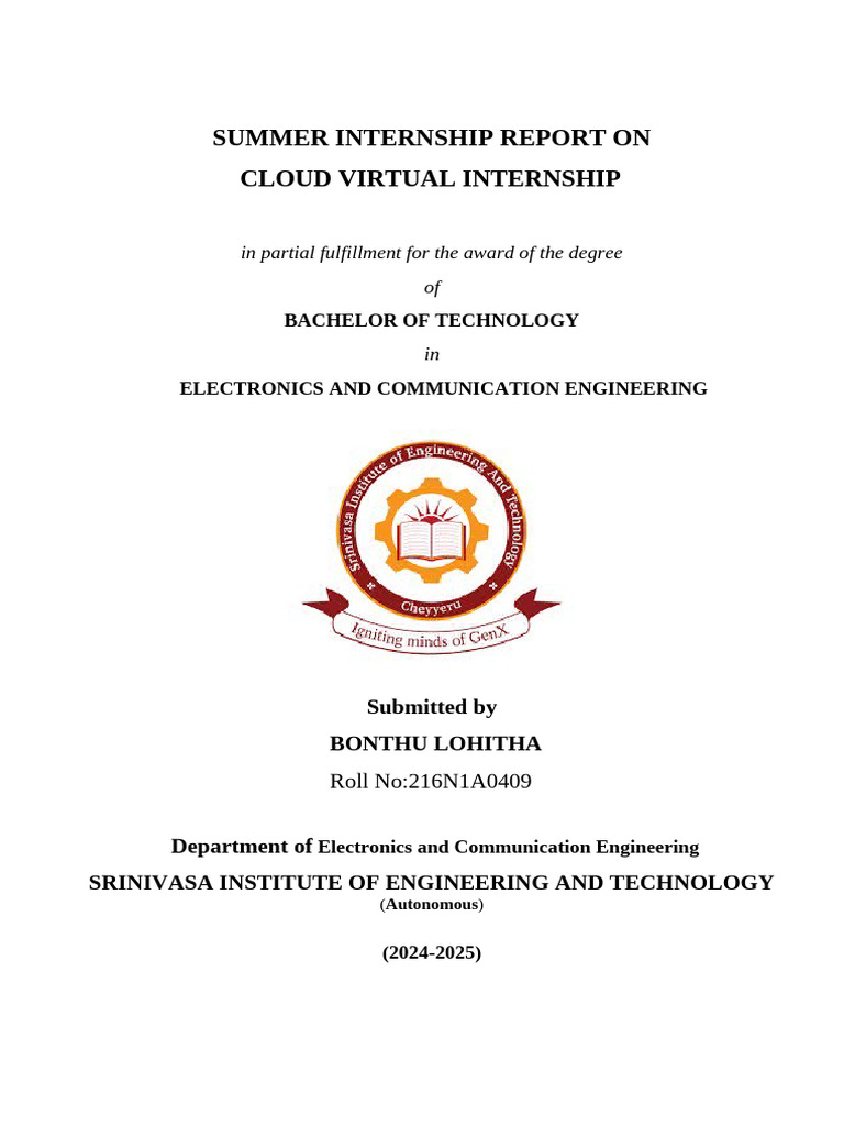 Intern Report 409 | PDF | Cloud Computing | Backup