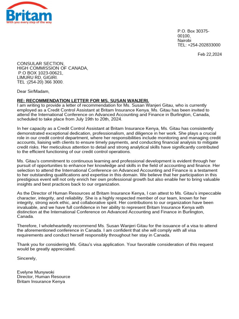 RECOMENDATRON LETTER | PDF | Insurance | Business