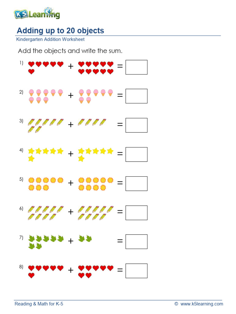 Kindergarten Addition Worksheet | PDF