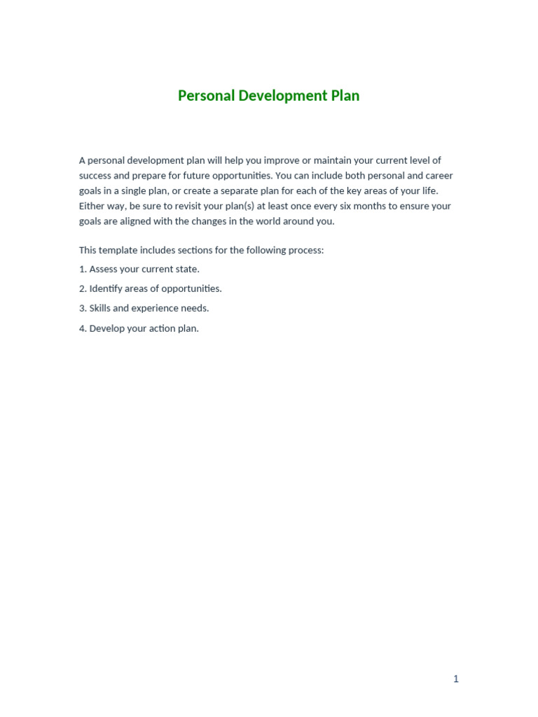 Development Plan Template | PDF | Goal | Organizational Behavior