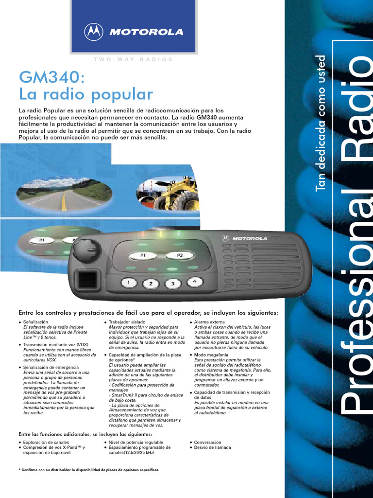 Catalogo Motorola GM340 | PDF | Radio | Electrónica