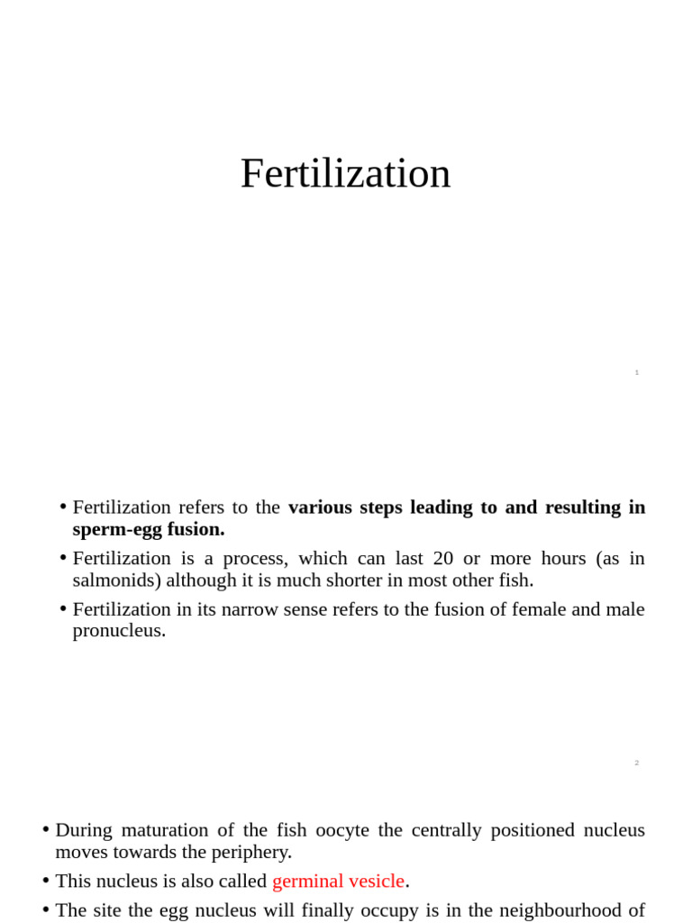 Fish Egg Fertilization Process | PDF | Fertilisation | Meiosis