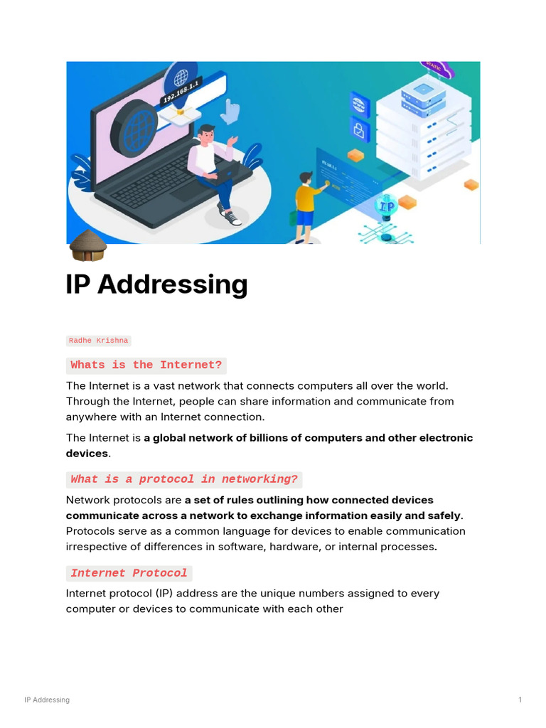IP Addressing 1733308163 | PDF | Ip Address | I Pv6