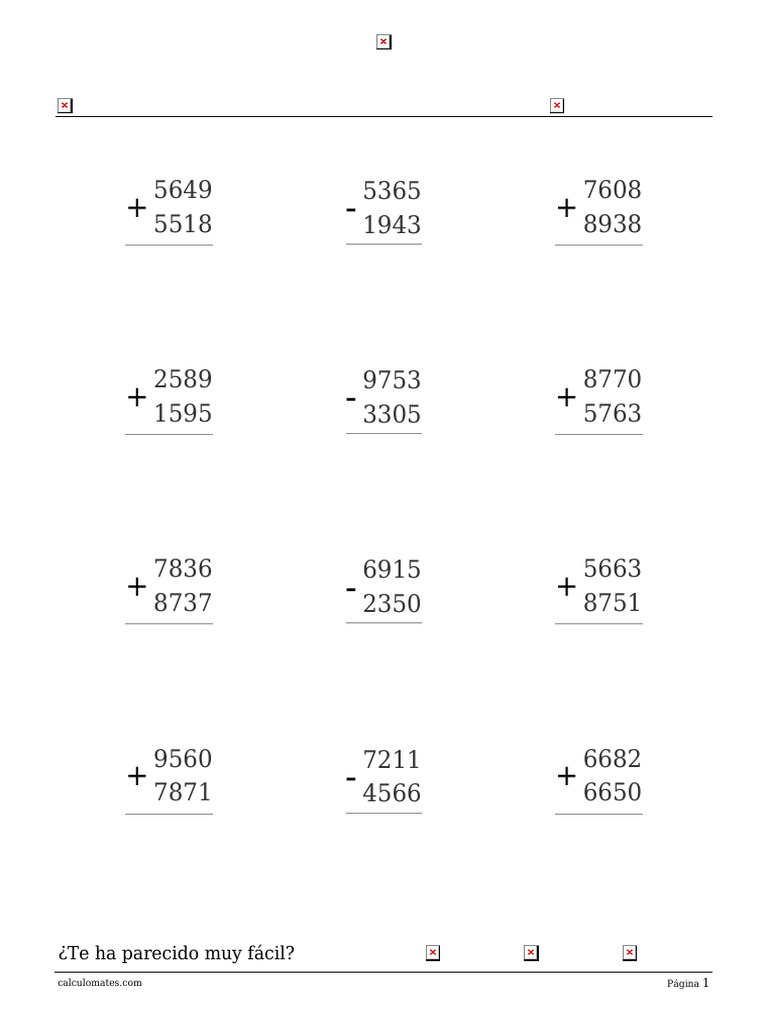 Sumas y Restas 20241209 1445 | PDF