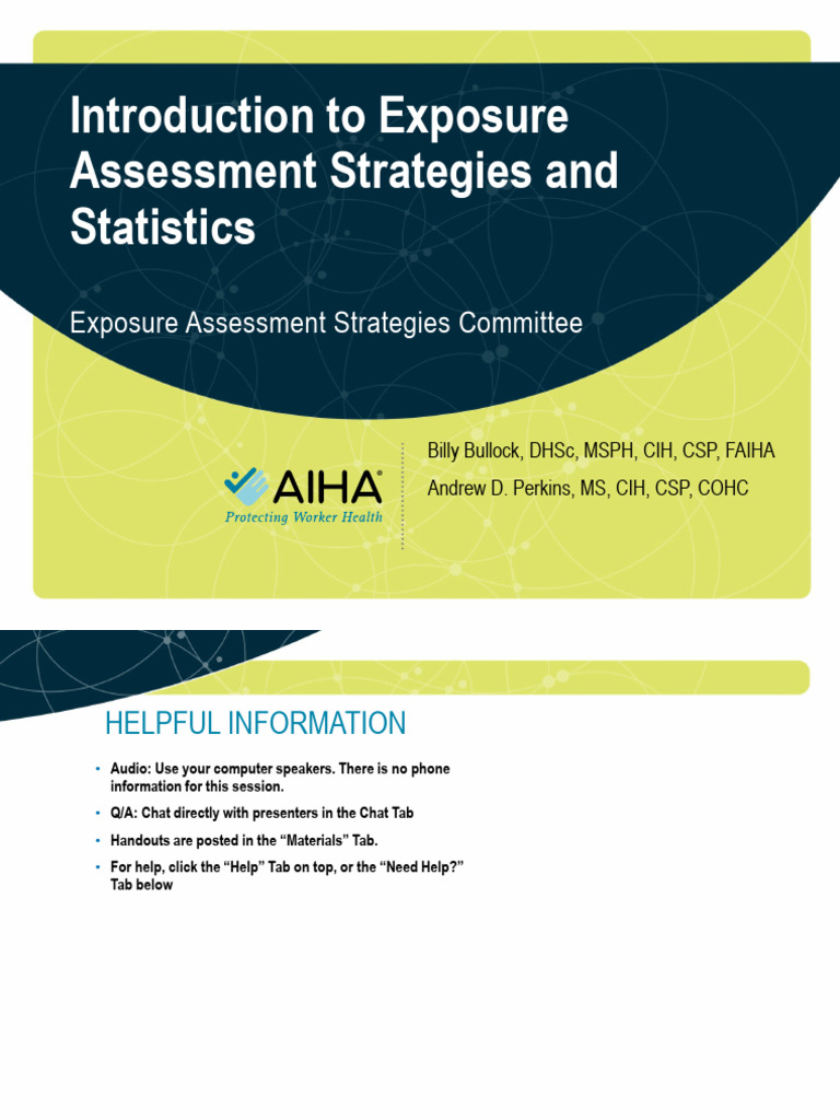 Exposure Assessment Strategies Overview | PDF | Occupational Hygiene ...