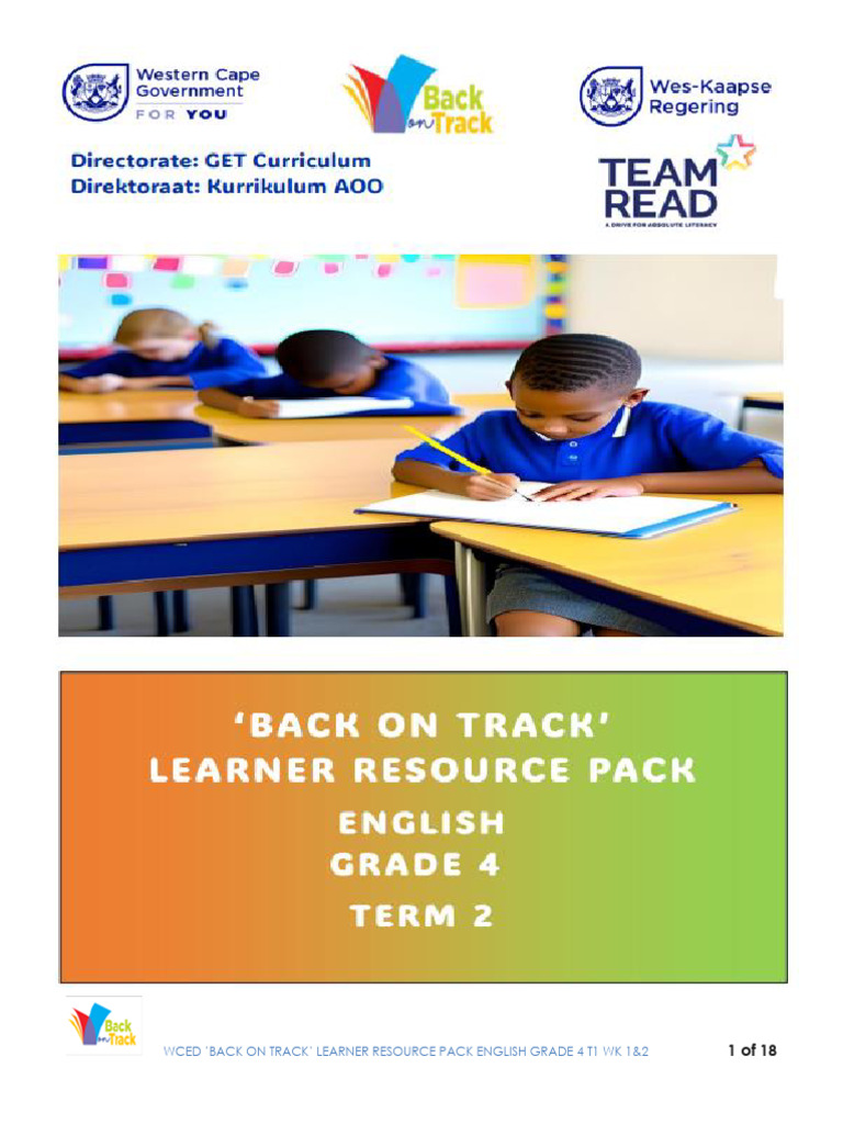 Grade 4 English Resource Pack: Weeks 1-2 | PDF | Poetry | Rhyme