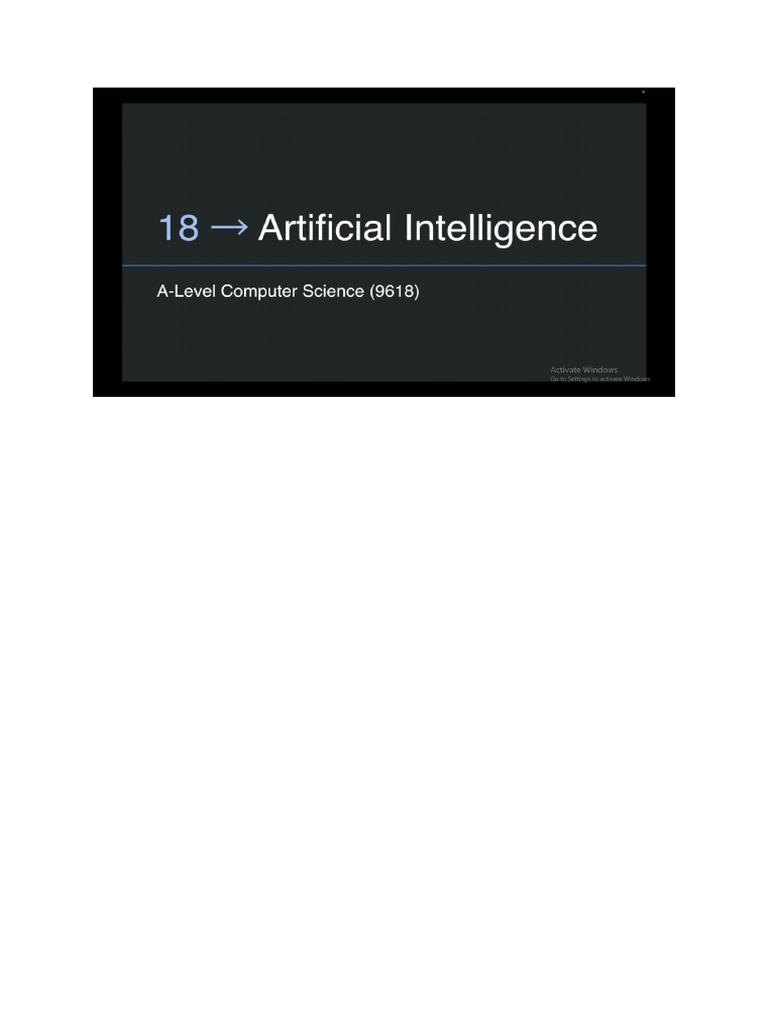 cambridge a level ARTIFICIAL INTELLIGENCE notes | PDF