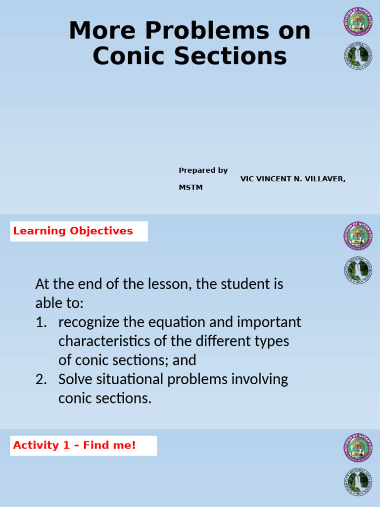 More Problems On Conic Sections | PDF