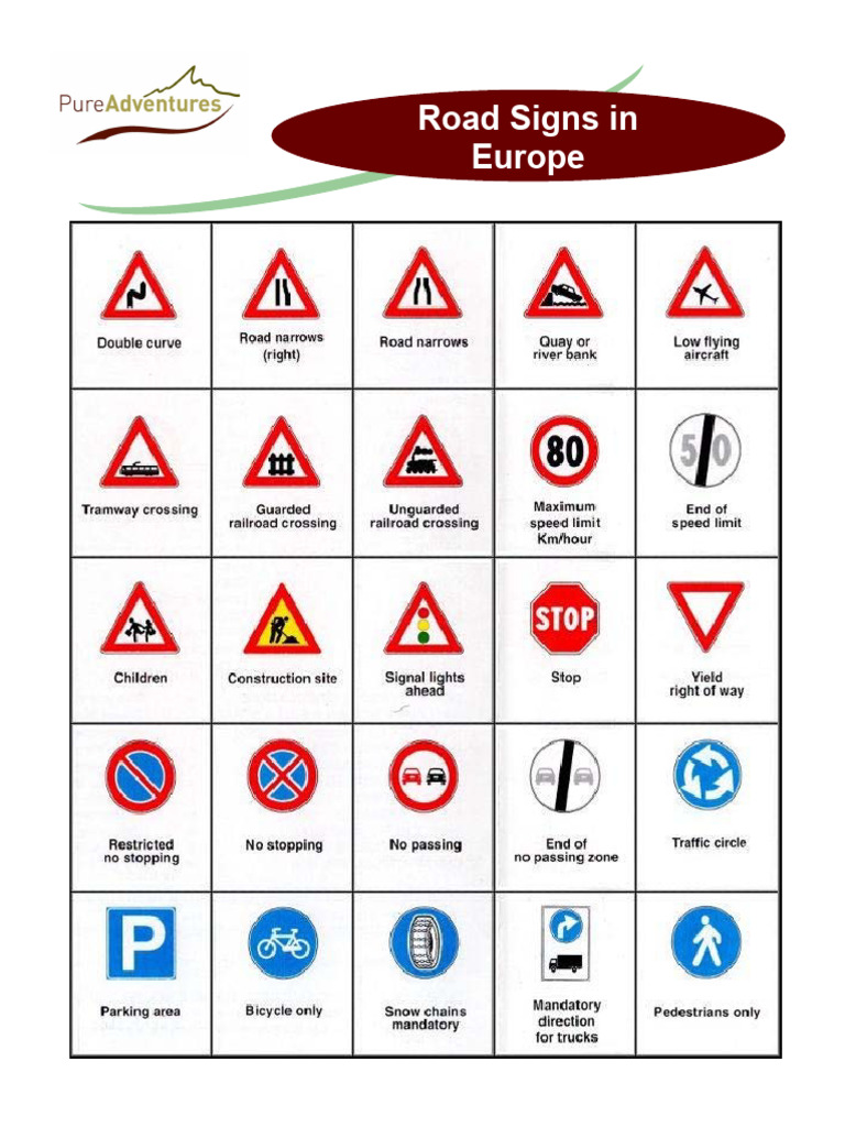 Road Signs Europe | PDF