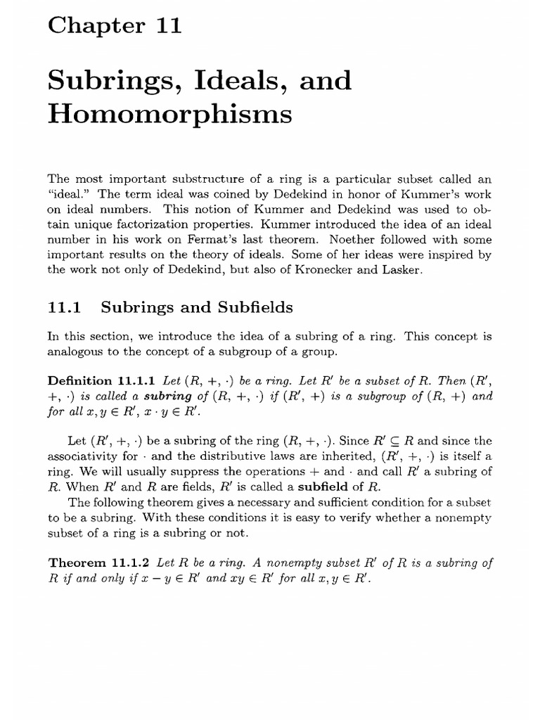 Subring, Ideal & Homos | PDF