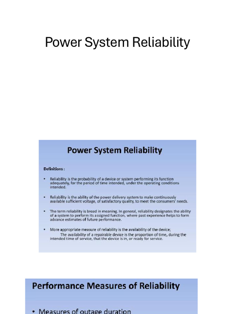 Enhancing Power System Reliability | PDF
