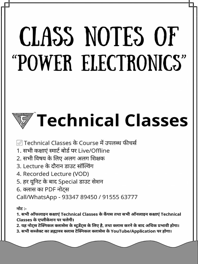 Power Electronics Notes by Technical Classes-1 | PDF