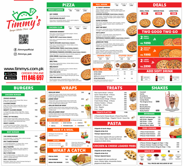 241204 Timmys Menu | PDF