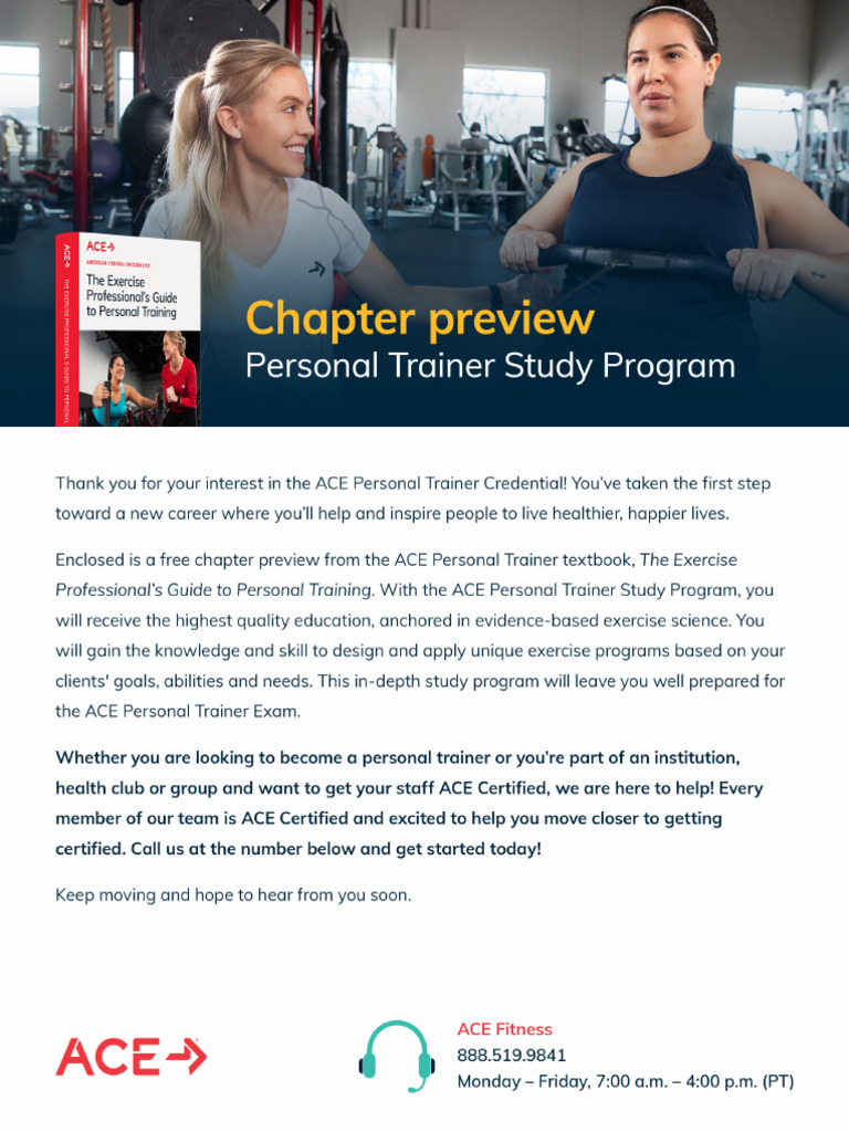 ACE Personal Trainer Free Course Preview Non-Proctored Exam | PDF