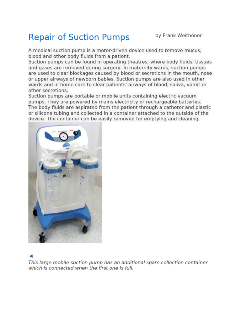 Repair of Suction Pumps | PDF | Pump | Valve