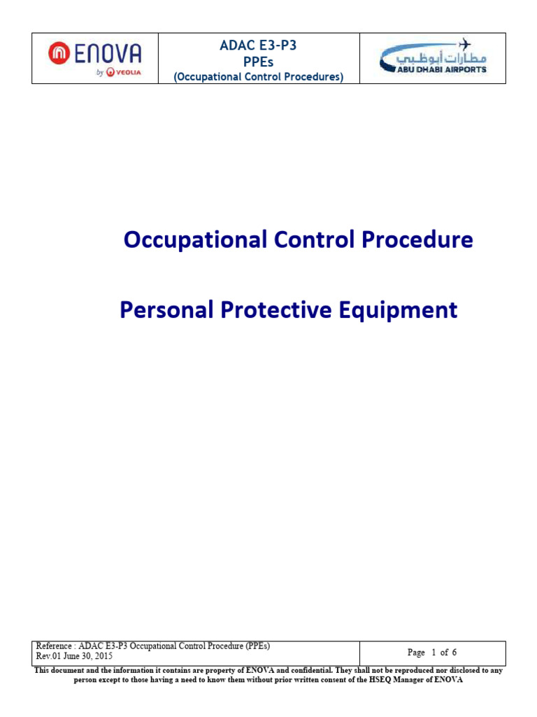 Adac e3-p3 Ocp for Ppes r1 | PDF | Personal Protective Equipment | Safety