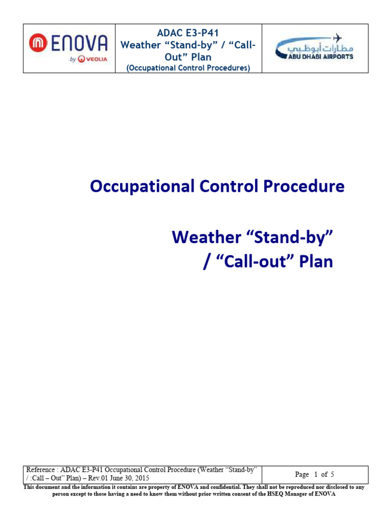 Weather Standby and Call-Out Procedures | PDF | Storms | Airport