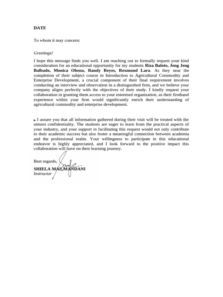 Final Letter | PDF