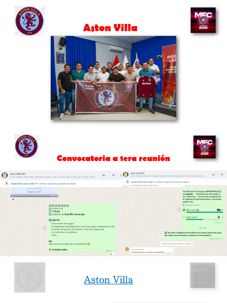 ASTON VILLA 2025 - 1era Reunión 16.01.25 | PDF