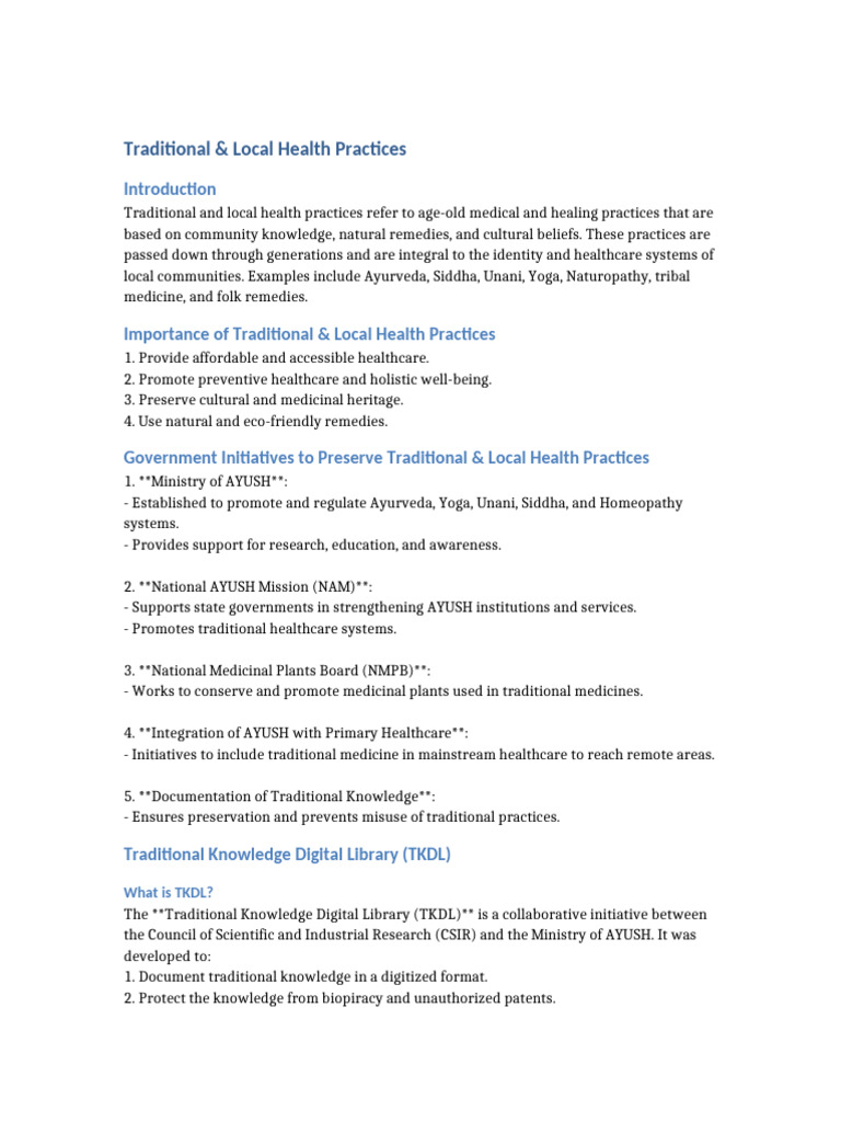 Preserving Traditional Health Practices | PDF