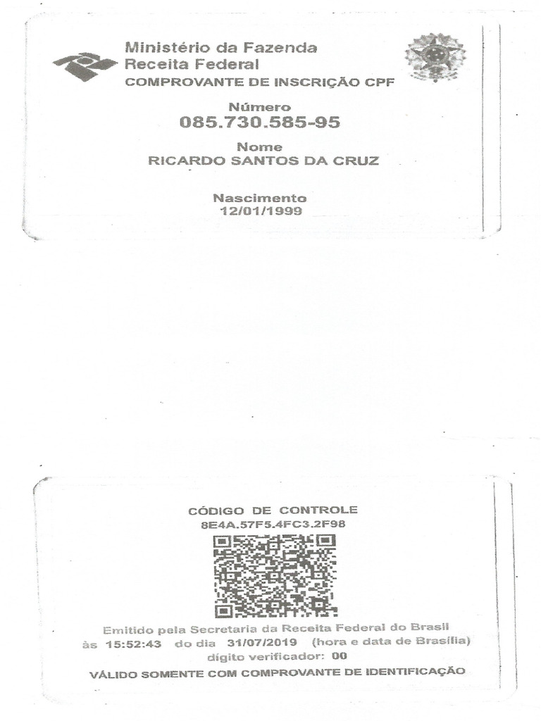 CPF Frente e Verso | PDF