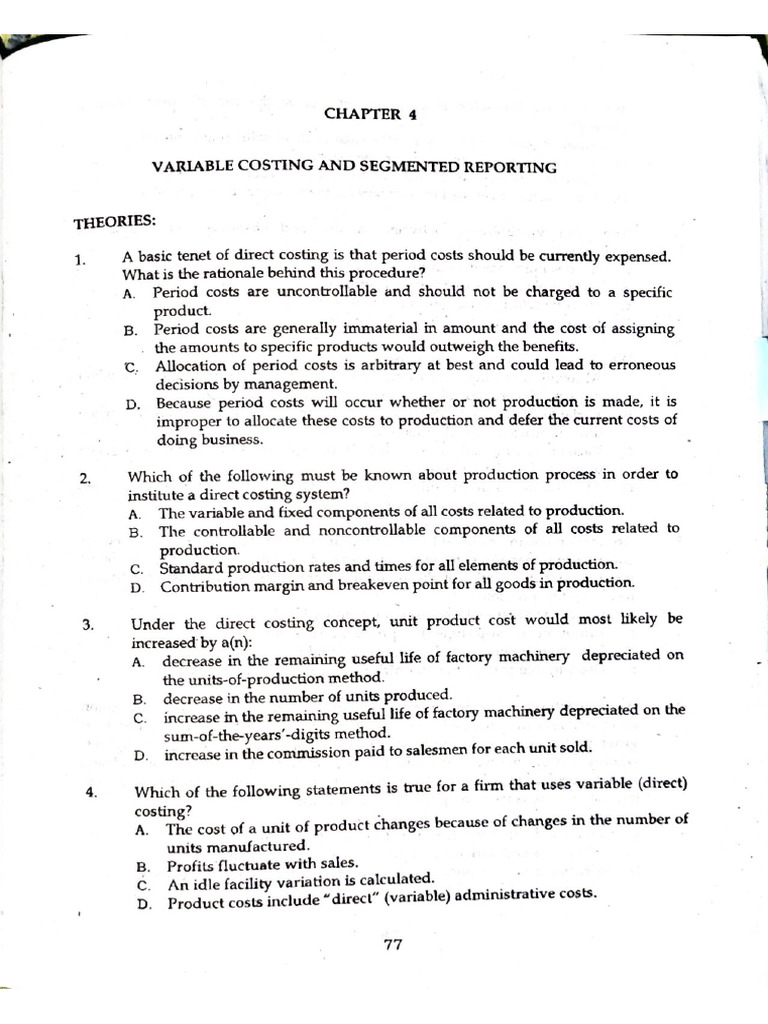 04 - Variable vs. Absorption Costing | PDF