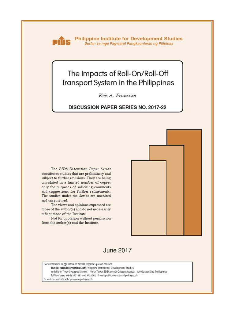 Economic Impacts of Ro-Ro Transport in the Philippines | PDF ...