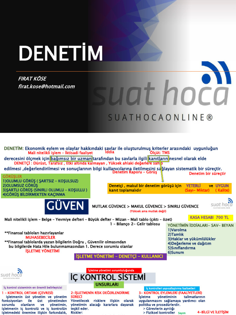 DENETİM YETERLİLİK DERS SLAYTLARI 2024 PDF | PDF