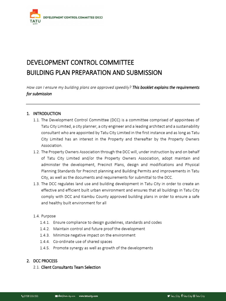DCC Building Plan Submission Guide | PDF | Architect | Regulatory ...
