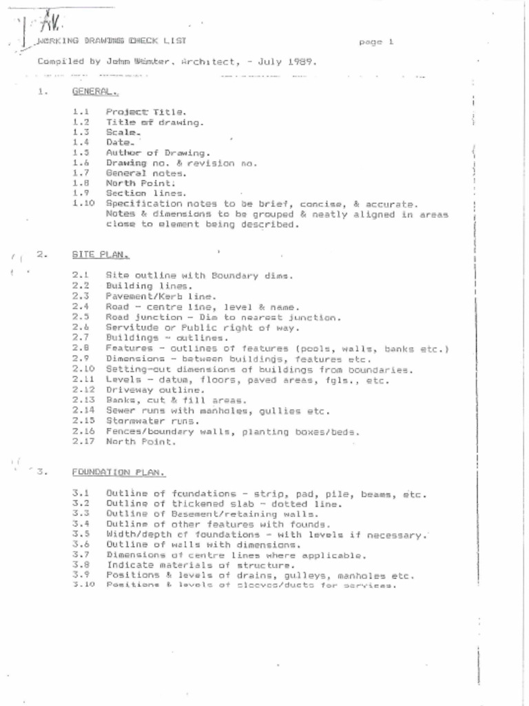 DCC - 005 - Standard Working Drawing Check List | PDF