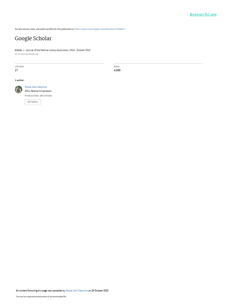 Google Scholar (1) | PDF | Pub Med | Scholarly Communication