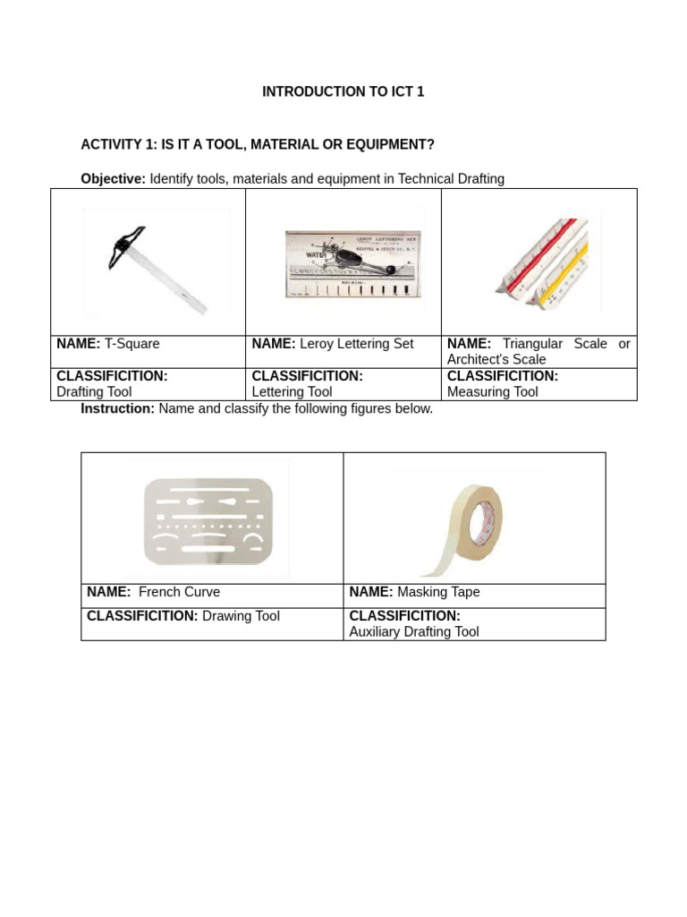 Activity 1 3 Intro To ICT 1 | PDF | Tablet Computer | Animation
