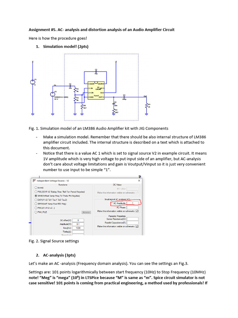 Assignment #5 - AC Analysis and Distortion Analysis | PDF | Amplifier ...