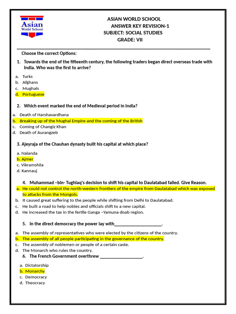 Revision Worksheet 1 Mid Term Exam Grade 7 | PDF | Volcano