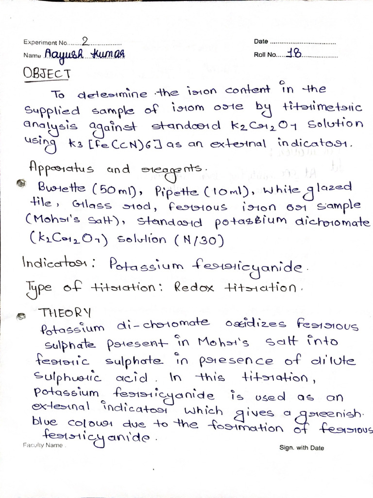 Chemistry Practical | PDF