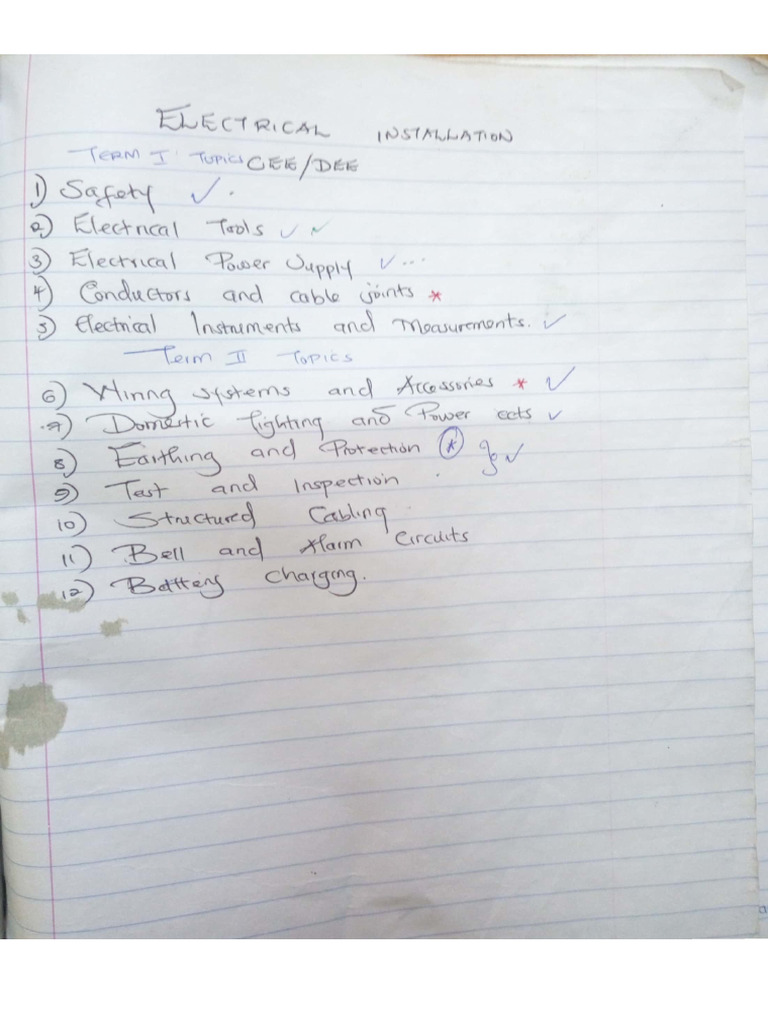 Electrical Installation Notes | PDF