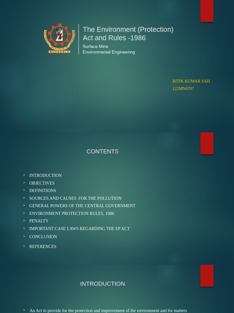 The Environment (Protection) Act, 1986.122MN0707 | PDF | Pollution ...