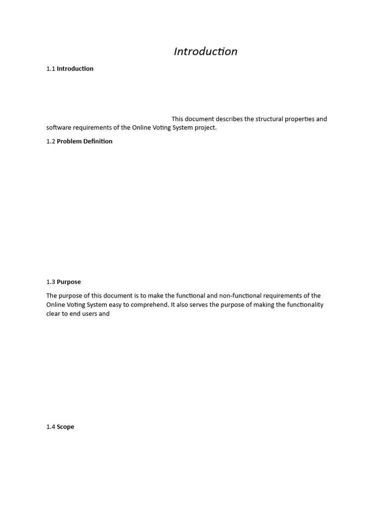 Introduction to Srs | PDF | Electronic Voting | Voting