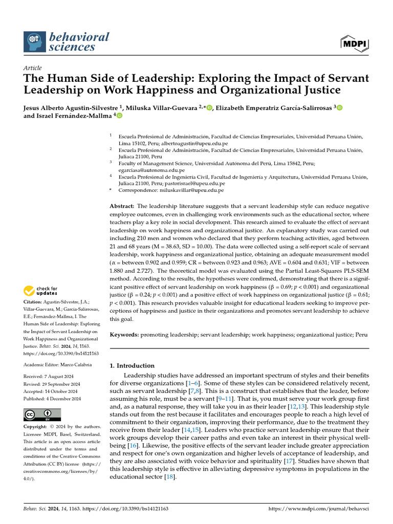 The Human Side of Leadership Exploring The Impact of Servant Leadership ...
