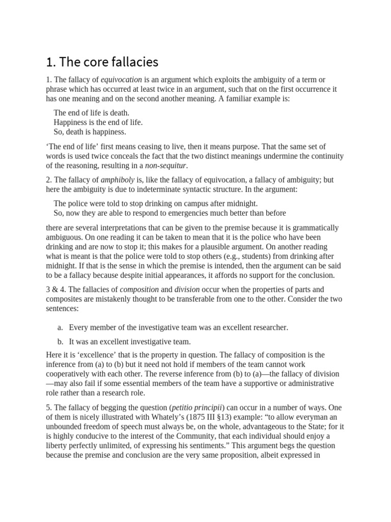 the core falacies | PDF | Fallacy | Argument