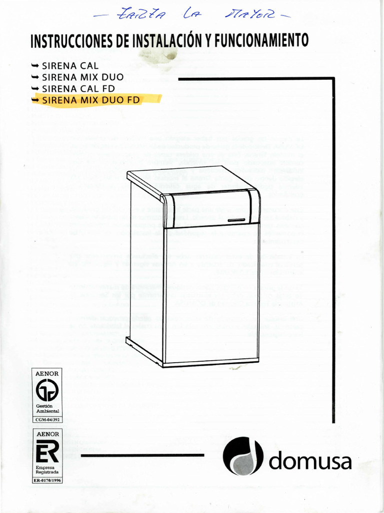 Caldera Domusa Mix Duo FD | PDF | Termostato | Electrodoméstico
