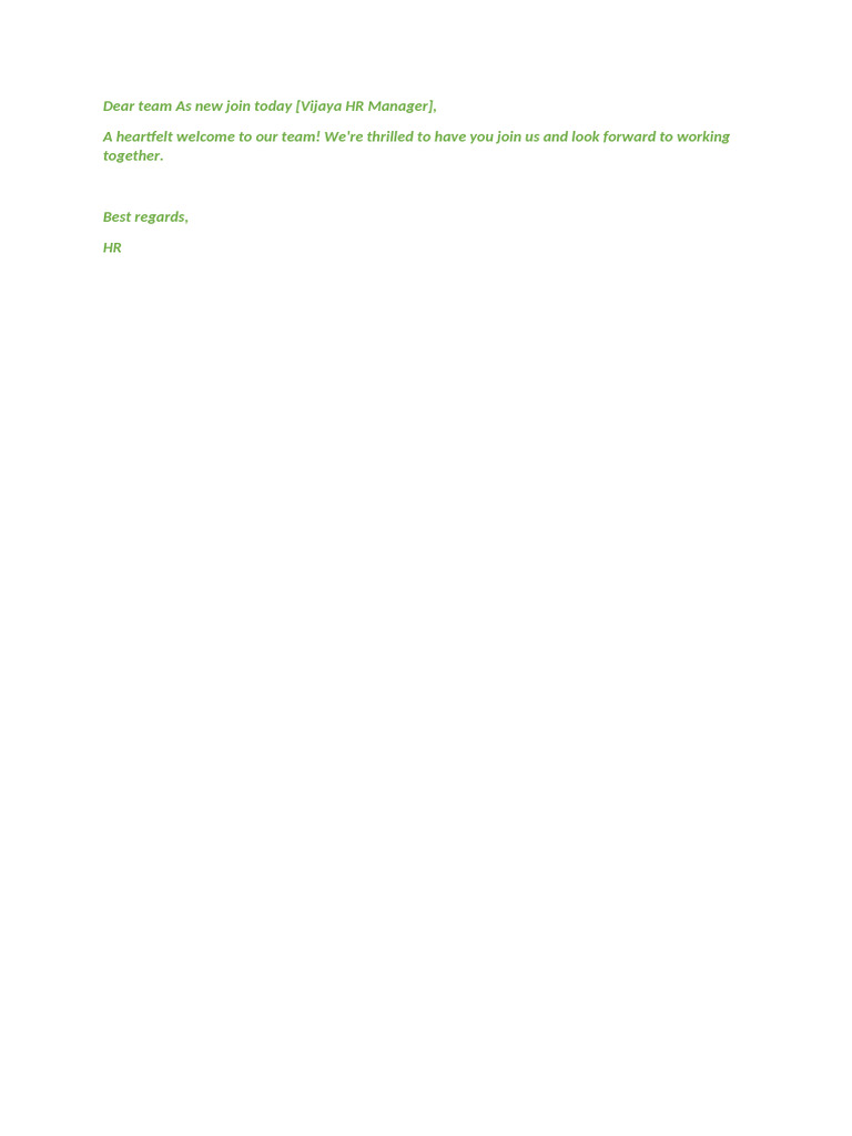 Dear Team As New Join Today | PDF